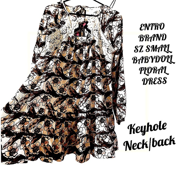 entro | Dresses | Entro Brand Sz Sm Warm Colored Floral Babydoll Dress ...